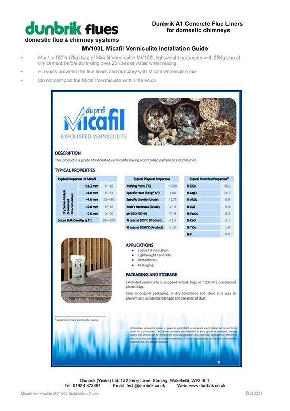 Downloads | Domestic concrete chimney flue systems | Dunbrik Flues