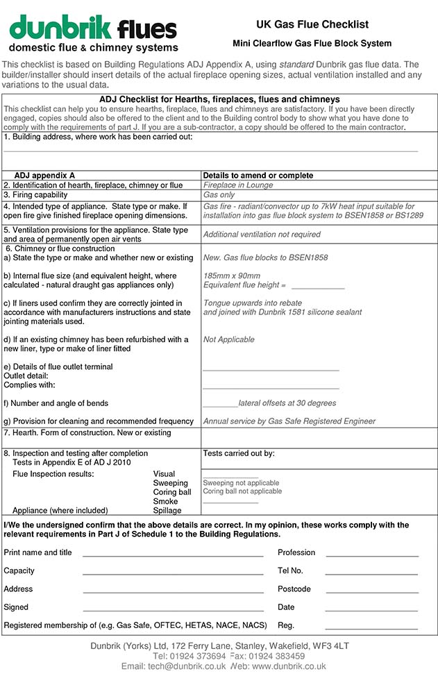 Chimney flues for gas fires | Dunbrik Flues